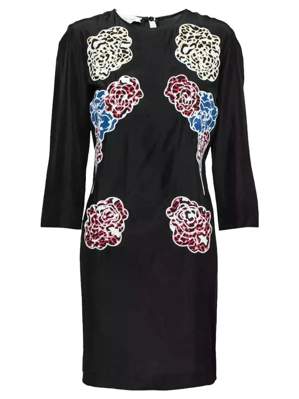 Stella McCartney Floral-embroidered Shift Dress - Black