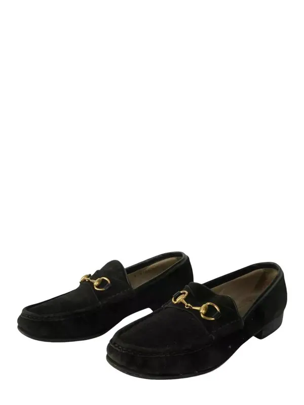 Gucci Horsebit Suede Loafers - Black