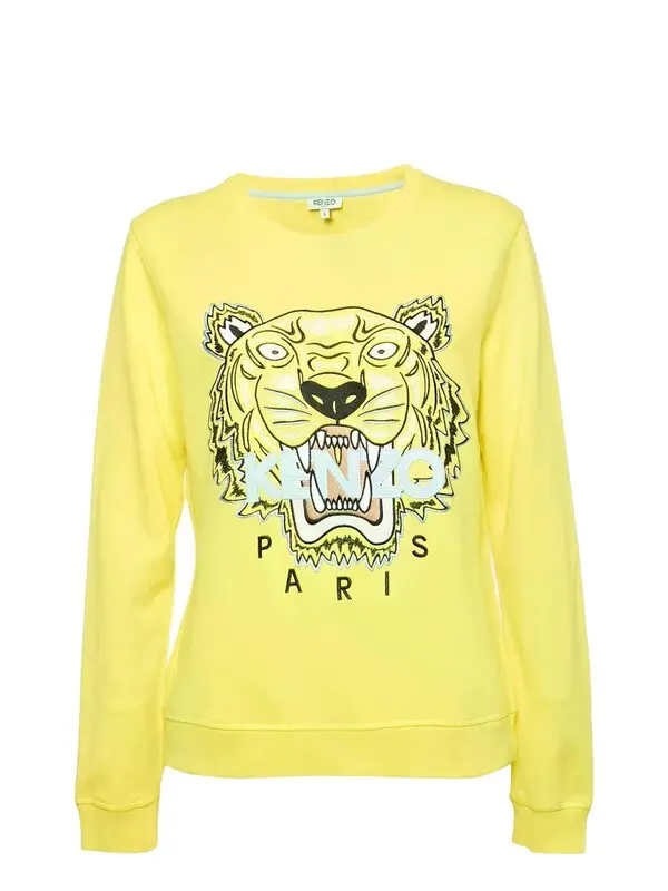 Kenzo Tiger-embroidered Sweatshirt - Yellow