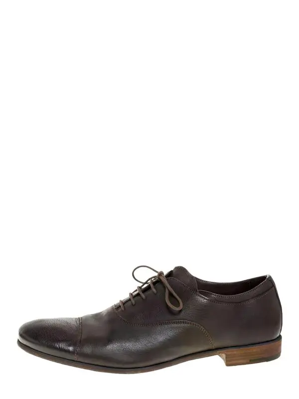 Prada Leather Oxford Shoes - Brown