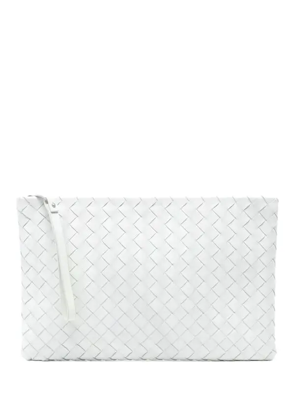 Bottega Veneta Nappa Intrecciato Wristlet Clutch Bag - White