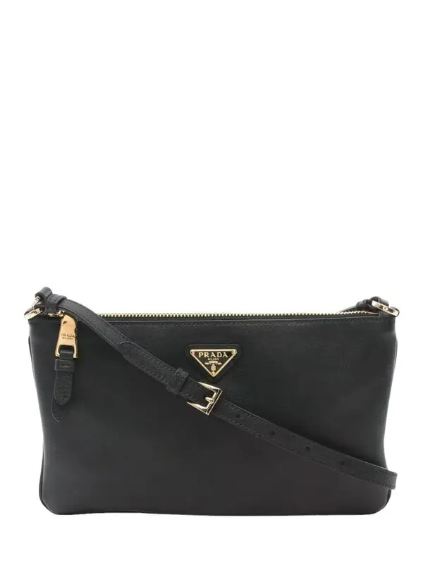 Prada 2010s Leather Shoulder Bag - Black