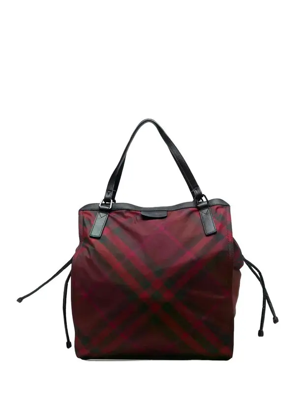 Burberry Supernova Check Buckleigh Tote Bag - Red