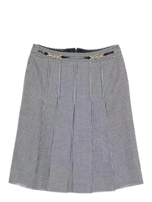 Celine 1970s Triomphe Wool Skirt - Grey