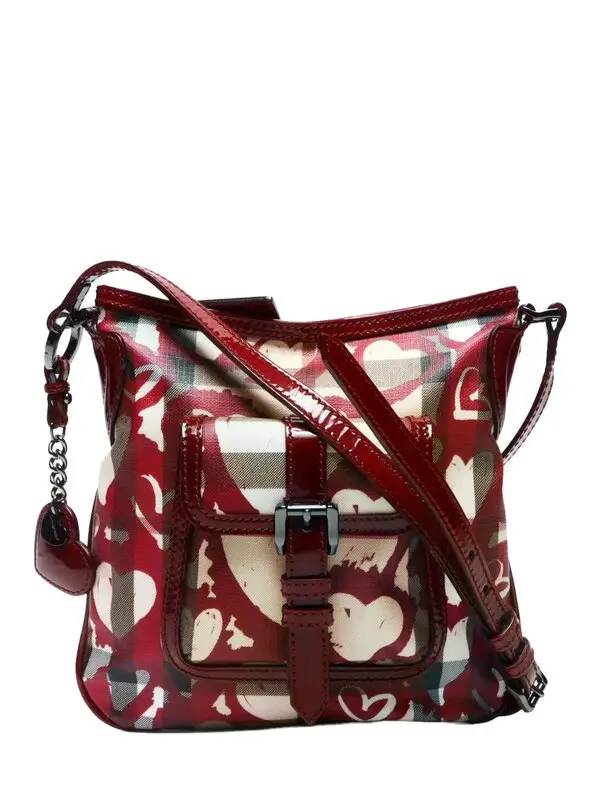 Burberry Heart Nova Check Shoulder Bag - Red
