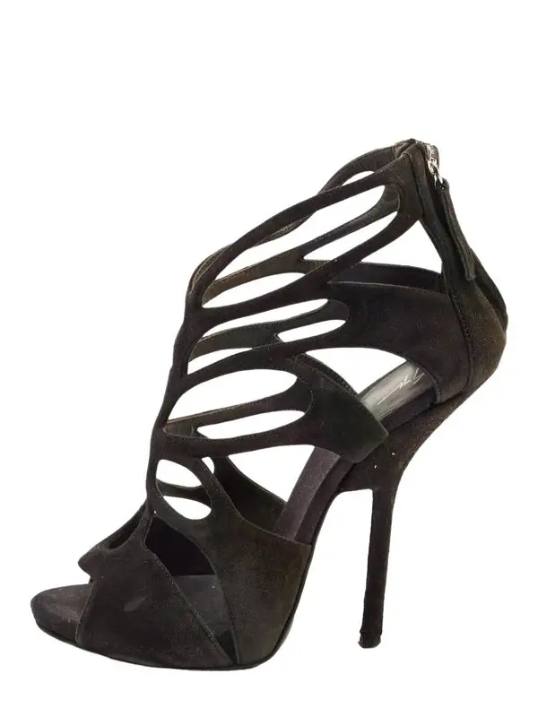 GIUSEPPE ZANOTTI 135mm Suede Sandals - Black