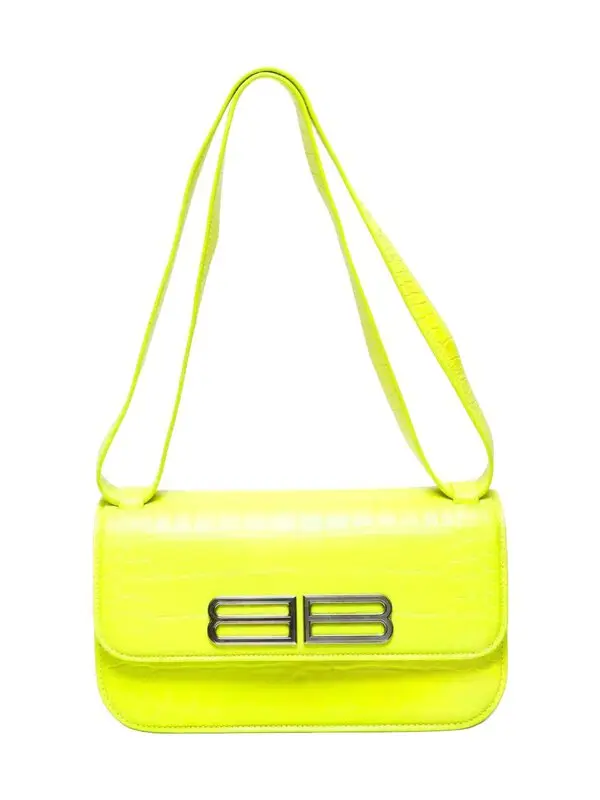 Balenciaga Gossip Crocodile-effect Shoulder Bag - Yellow