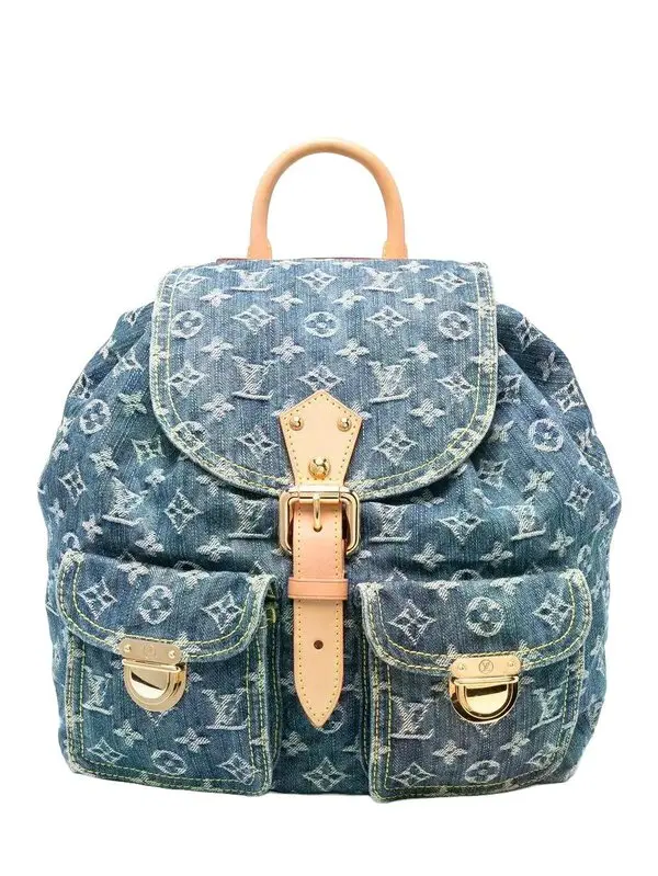 LOUIS VUITTON 2003 Monogram Denim Backpack - Blue