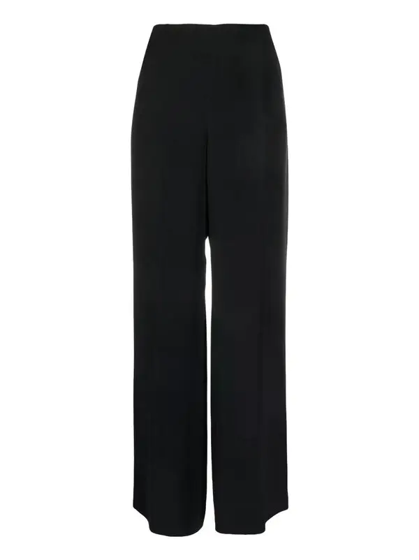 Giorgio Armani 1990s Wide-leg Silk Trousers - Black