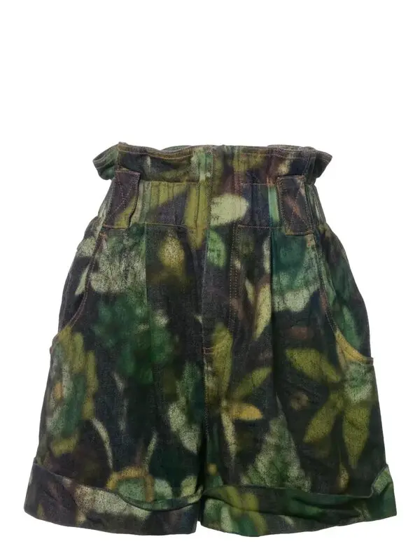 Fendi 2019 Floral-motif Shorts - Green