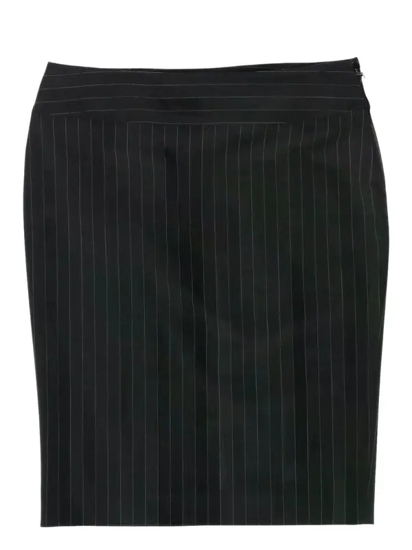 Gucci 2000s Pinstripe Mini Skirt - Black