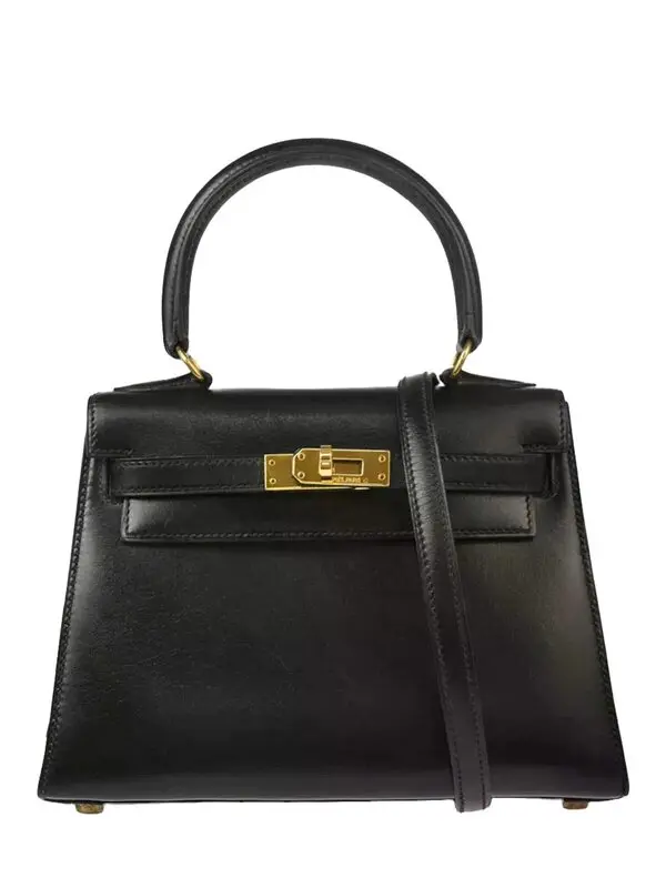 Hermès 1991 Mini Kelly 20 Sellier Tote Bag - Black