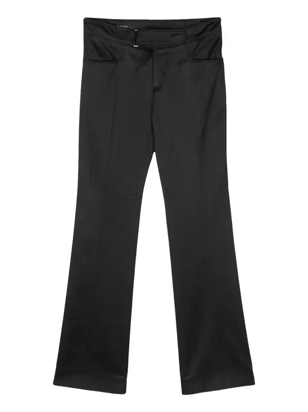 Gucci 2000s Buckle-detail Trousers - Black