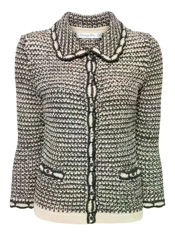 Dior Crochet Long-sleeved Jacket - Grey