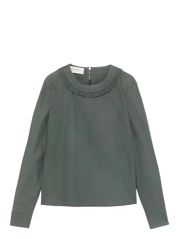 Marni Ruffled-trim Blouse - Green