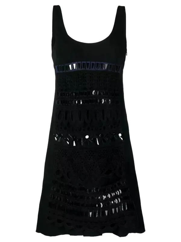 Prada Crochet-paneled Sleeveless Dress - Black