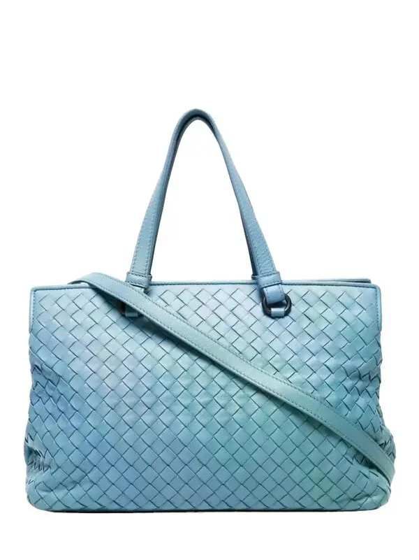 Bottega Veneta Intrecciato Roma Tote Bag - Blue