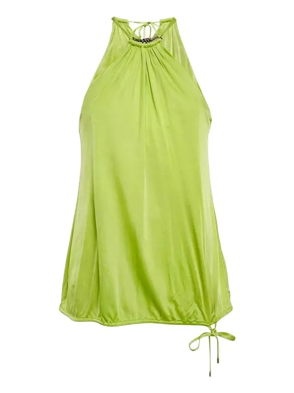 Roberto Cavalli Halterneck Sleeveless Top - Green