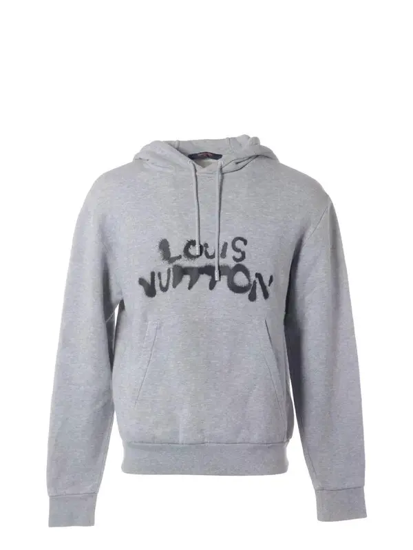 LOUIS VUITTON 2021 Logo-print Hoodie - Grey