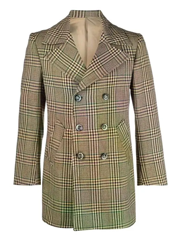 A.N.G.E.L.O. VINTAGE CULT 1970s Double-breasted Virgin Wool Coat - Brown