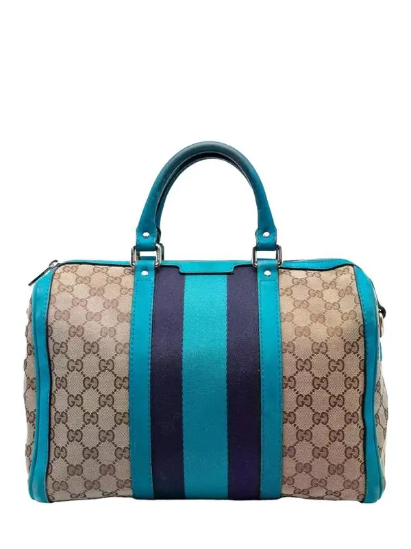 Gucci Gg Canvas Web Joy Boston Satchel - Brown