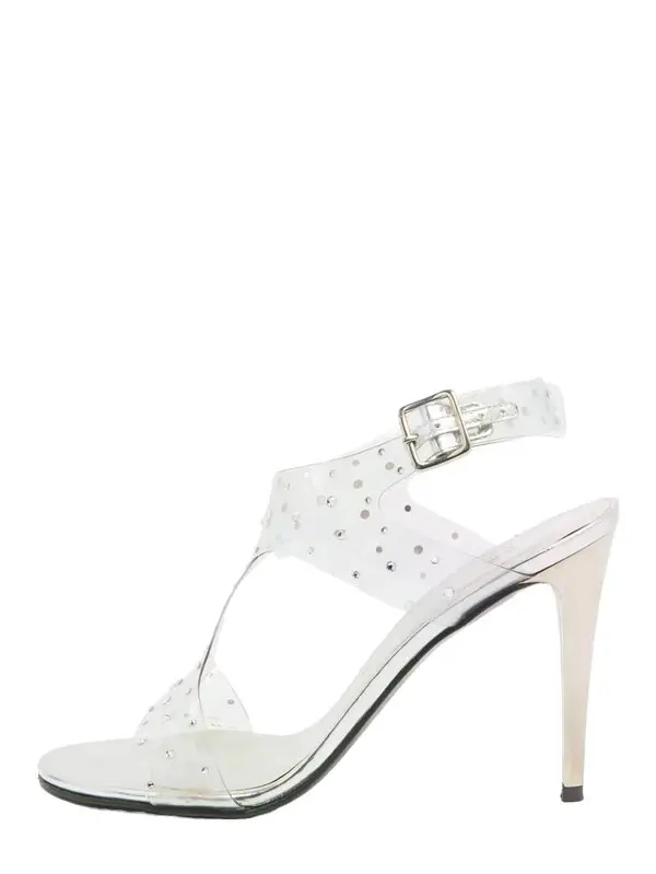 STUART WEITZMAN Rhinestone Embellished Sandals - White