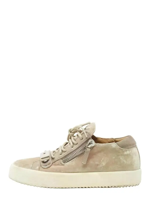 GIUSEPPE ZANOTTI Velvet Zip Sneakers - Neutrals