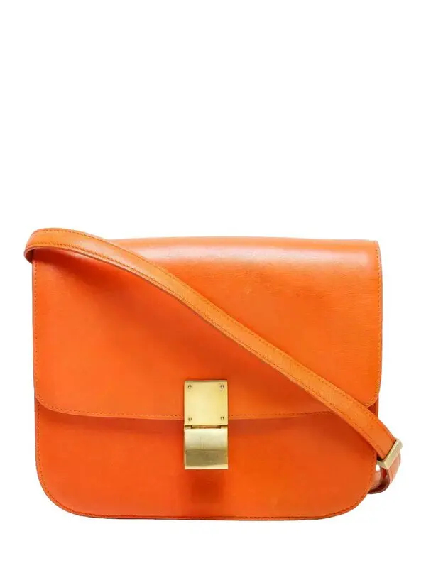 Celine Leather Crossbody Bag - Orange
