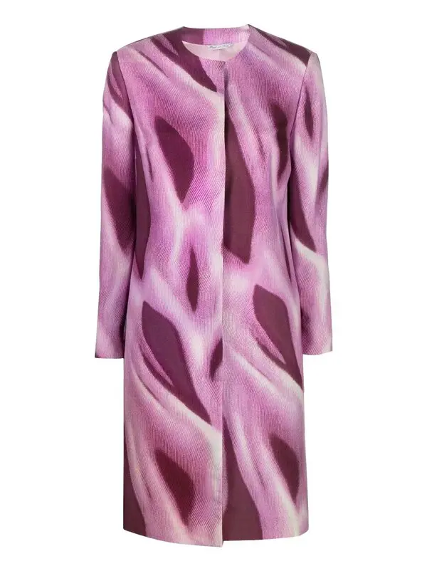 Versace 1990s Printed Round-neck Coat - Pink