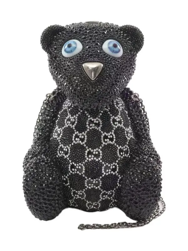 Gucci 2010s Gg Teddy Bear Shoulder Bag - Black