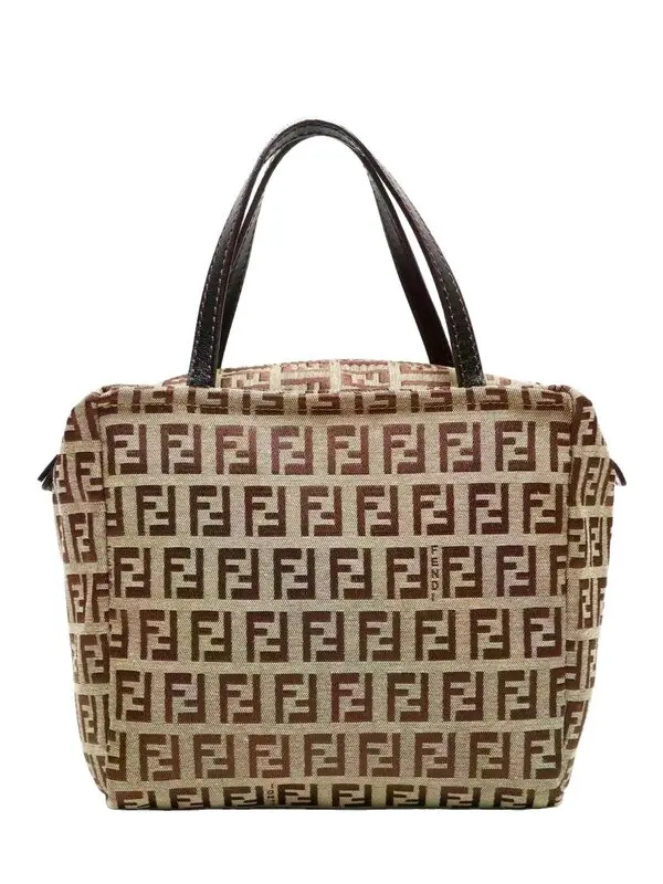 Fendi 1990-2000 Zucchino Pattern Handbag - Neutrals
