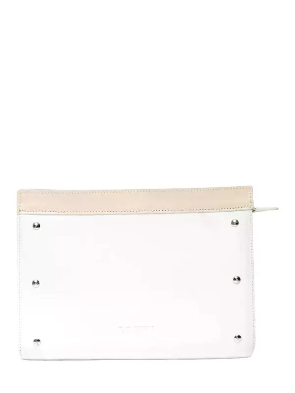 Loewe Studded Leather Pouch - White
