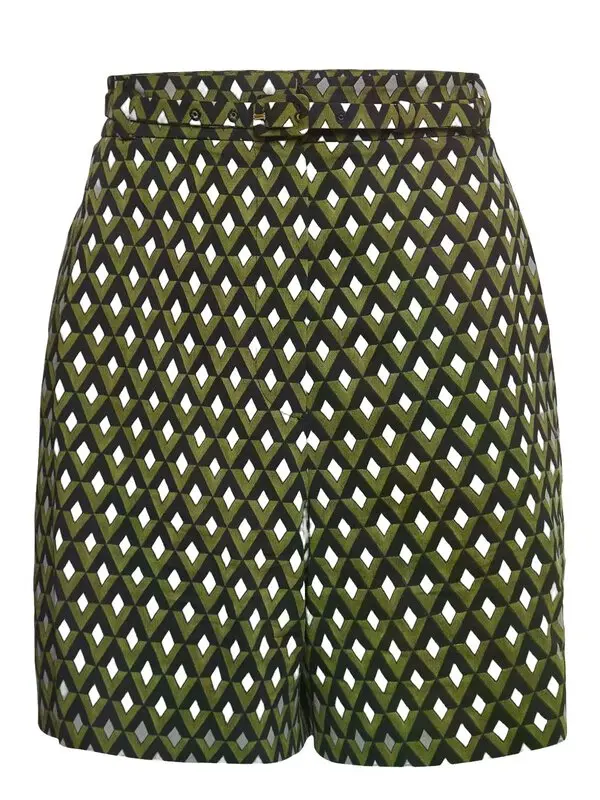 Prada Geometric-pattern Shorts - Green