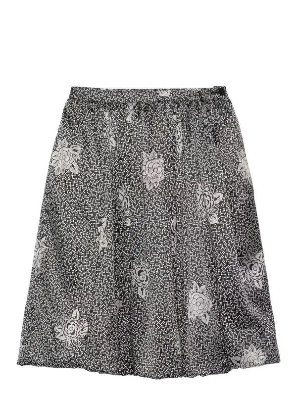 Giorgio Armani 1990s Floral Mini Skirt - Black
