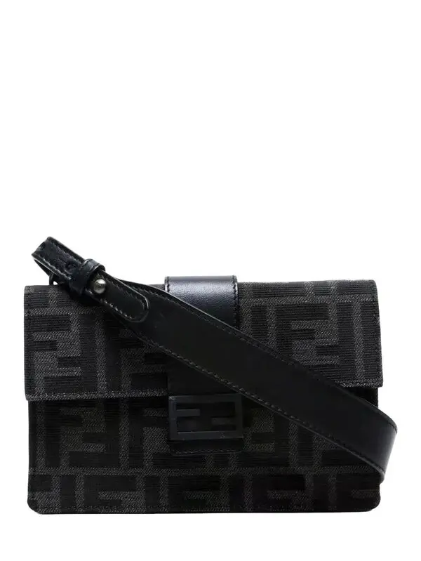 Fendi Zucca Canvas Convertible Belt Bag - Black