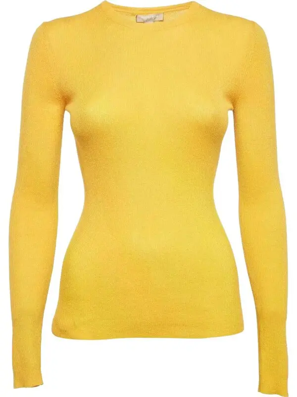 Michael Kors Ribbed Cashmere Top - Yellow