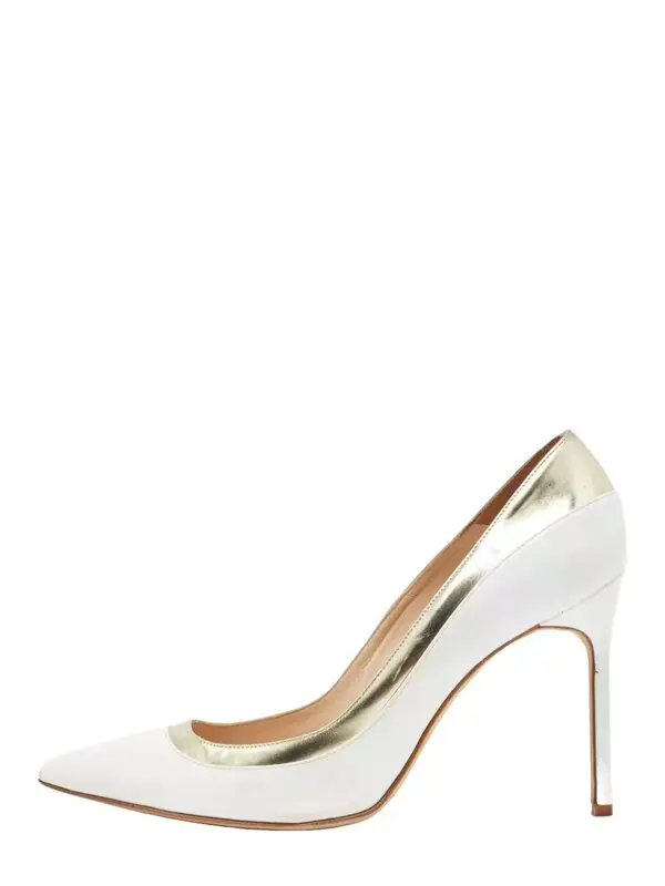 Manolo Blahnik 100mm Leather Pumps - White