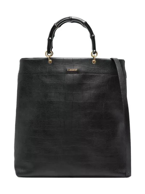 JIL SANDER Crocodile-embossed Tote Bag - Black
