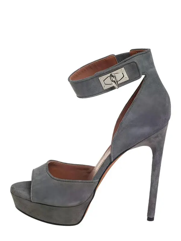 Givenchy 135mm Suede Platform Sandals - Grey