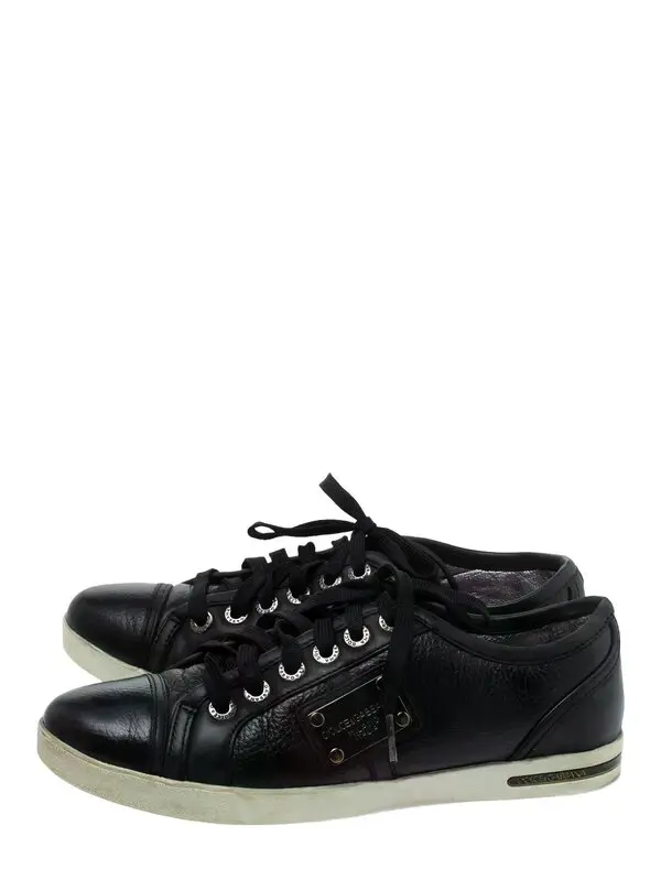 Dolce & Gabbana Leather Logo Sneakers - Black