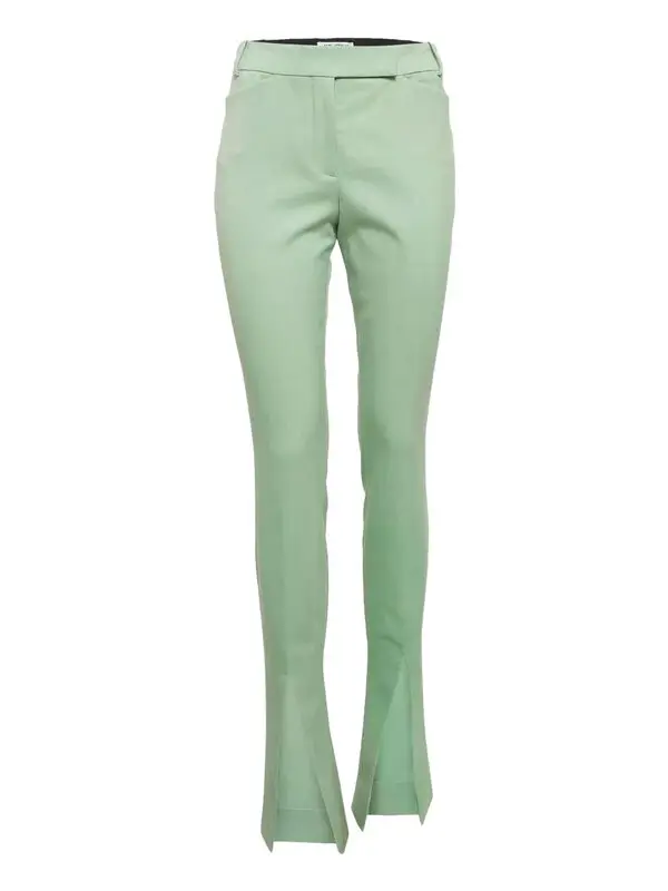 Attico Side-split Wool Trousers - Green