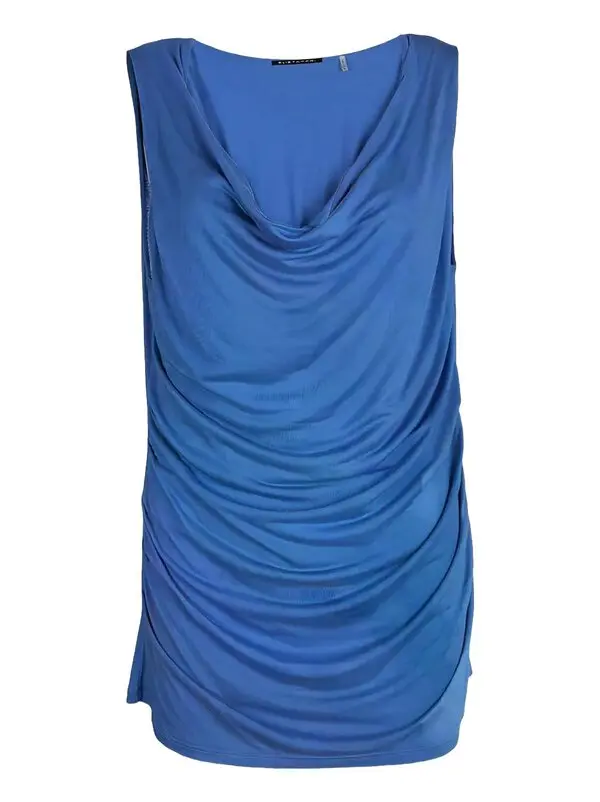 Elie Tahari Cowl-neck Draped Tank Top - Blue