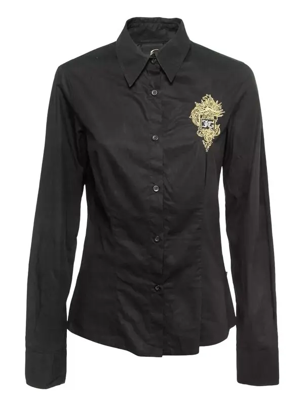 Just Cavalli Embroidered Wool Shirt - Black