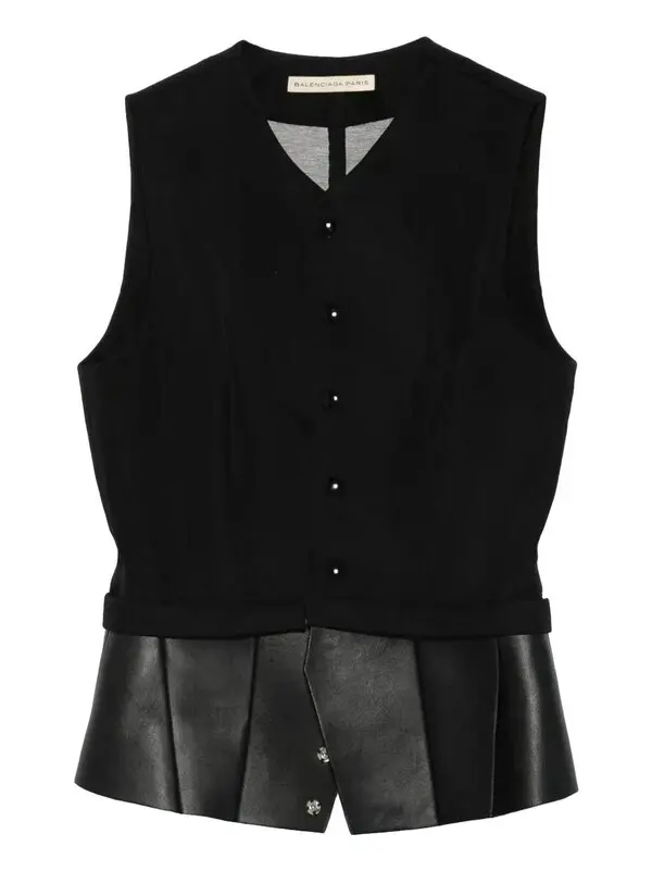 Balenciaga Pre-owned 2010s Panelled Vest - Black