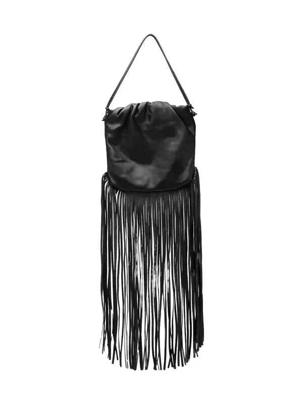 Bottega Veneta Fringe Pouch Bag - Black