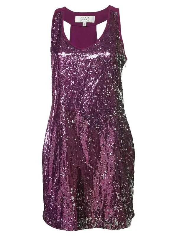 Badgley Mischka 2024 Sequin Mini Dress - Purple