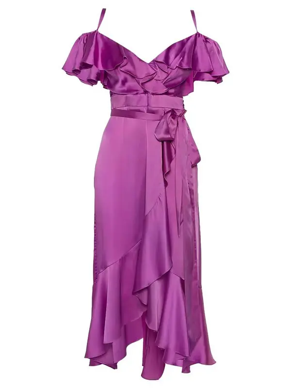 TEMPERLEY LONDON Ruffled Wrap Dress - Purple