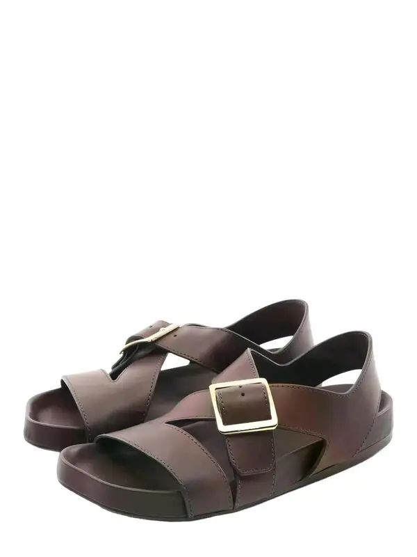Loewe Buckle-embellished Leather Sandals - Brown