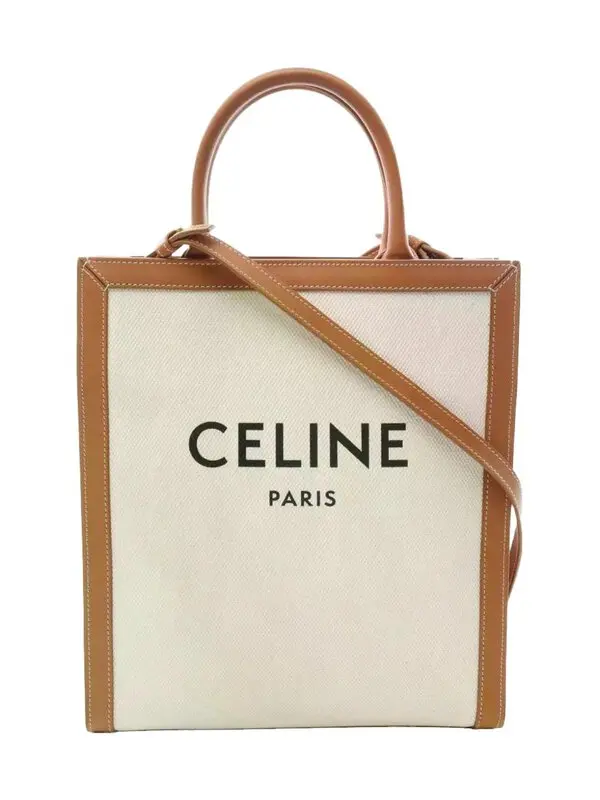 Celine 2010s Small Vertical Cabas Two-way Handbag - White