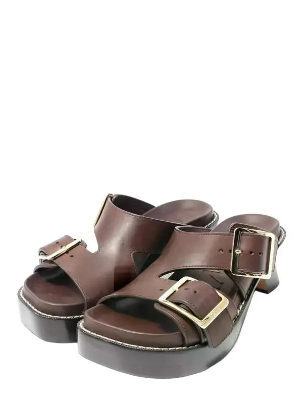 Loewe 85mm Ease Leather Sandals - Brown